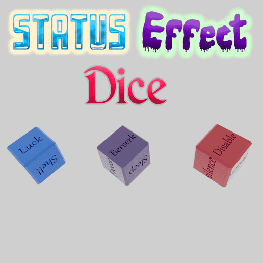 🎲 Status Effect Dice・Free STL File for ・Cults