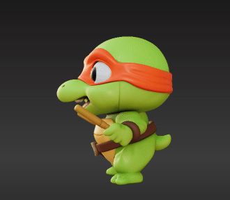 🐢 Chibi Turtle Hero with Nunchucks - Cute Collectible Figurine・ STL ...