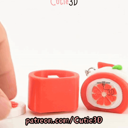 🍊 Cutie3D Orange Cake For Food Lovers Keycap Fidget Clicker Keychain ...