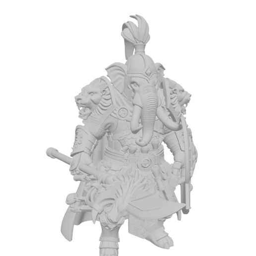 🛡️ Loxodon Warrior - Chinese Inspired Spear & Shield・ STL File for 3D ...
