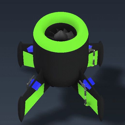 💭 Thrust Vectored Flying Ducted Fan (STEP files included for assembling ...