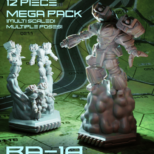 Archivo STL BA-1A Battle Armor multiscale pack (scaled for battletech ...