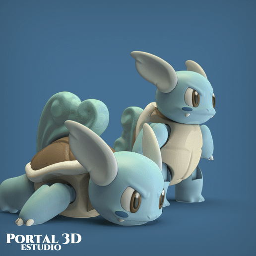 🐉 WARTORTLE ARTICULATED/ FLEXI/ Carabaffe・ STL File for ・Cults