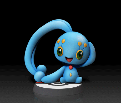 🎨 Phone,Manaphy,Mega Manaphy Evolution- FAN ART - POKÉMON FIGURINE - 3D ...