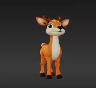 🦌 Whimsical Deer Mascot 3D Model - Friendly Bipedal Fawn Character for ...