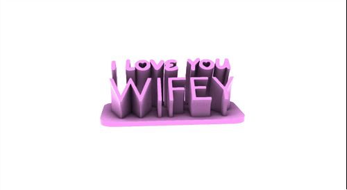 STL file I Love Wifey - Desk Plate Sweep Text ️‍🔥 ・Template to download ...