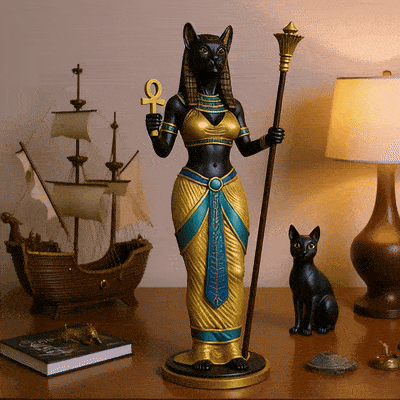 🐱 Statue of the Egyptian goddess Bastet・ STL File for 3D printing・Cults