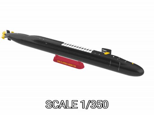 ⛵ SUBMARINE USS FLORIDA SSBN 728 - 1/350 High Quality・ STL File for 3D ...