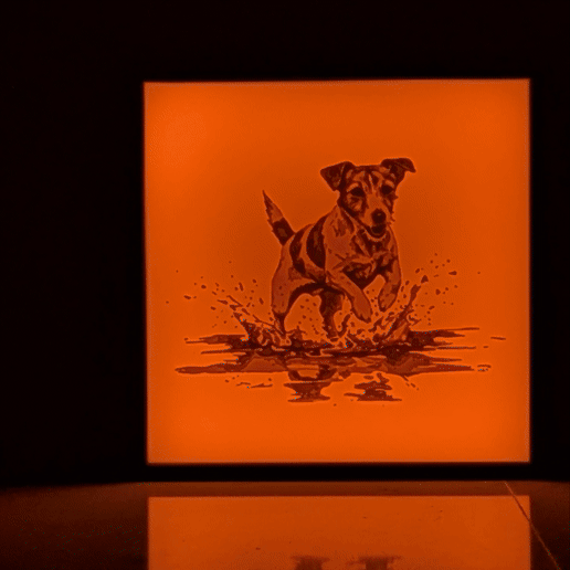 🐕 Dog Splashing Lithophane Light Box・ STL File for 3D printing・Cults