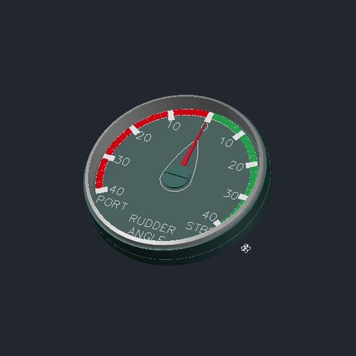 📁 Rudder Angle Indicator Panel – DWG CAD File for Marine Consoles・ DWG ...
