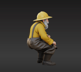 👴 Weathered Old Fisherman: Realistic Miniature for Dioramas & Model ...