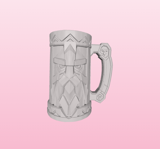 ☕ Dwarven Stone Fantasy Mug - Mug Series・ STL File for 3D printing・Cults