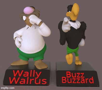 🪶 Wally Warlus and Buzz Buzzard・ STL File for 3D printing・Cults