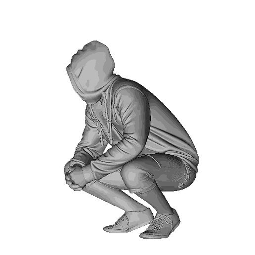 🦸 Guy crouching・ STL File for 3D printing・Cults