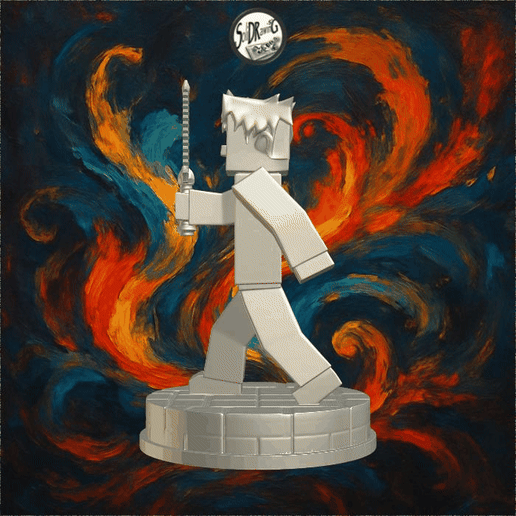 👤 Blocky Video Game Hero Statue – SoliDRawinGs SG3146・ STL File for 3D ...