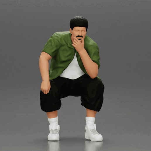 3D file FAT GANGSTER HOMIE SITTING AND THINKING 🤔 ・3D printing model to ...