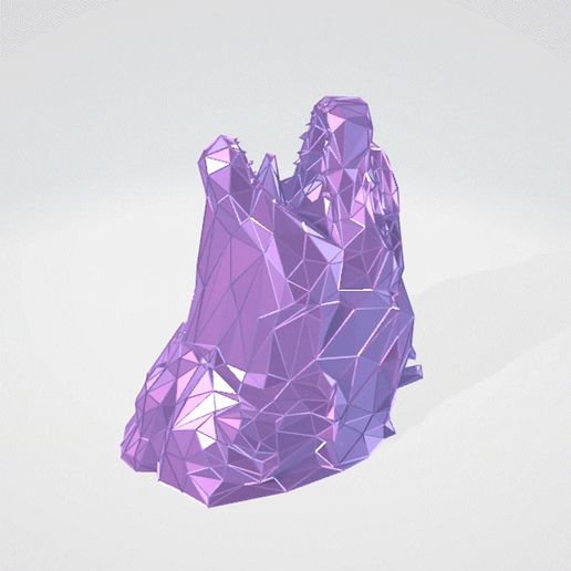 👤 Godzilla bust WIREFRAME VORONOI WIREMESH MESH・ STL File for ・Cults