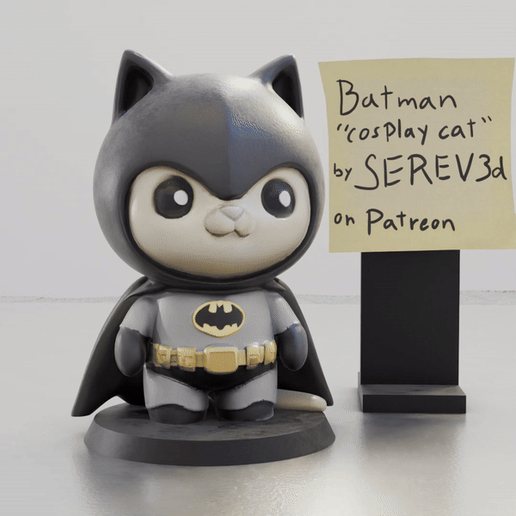 🦇 Bat Cat - Cosplay Superhero Cat Figurine - 3D Print STL/3MF・ STL File ...