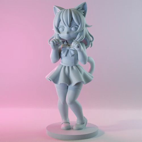 🗿 Catgirl・ STL File for 3D printing・Cults