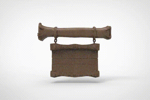 🪵 medieval fantasy wooden signboard・ STL File for 3D printing・Cults