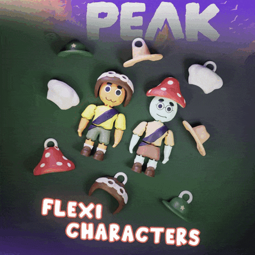🔑 Peak : Flexi Characters + Pack of hats + Key Rings・ STL File for 3D ...