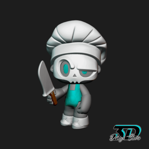 🦴 Mr. Bone chef・Archivo STL para Impresión 3D・Cults