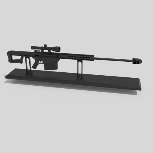 🔫 Barret M82 .50cal Sniper Rfile Gun Model with Stand・ STL File for ・Cults