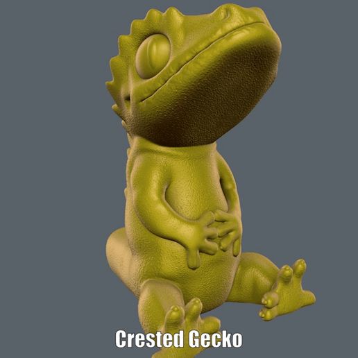 🦎 Crested Gecko (Easy print no support)・ STL File for 3D printing・Cults