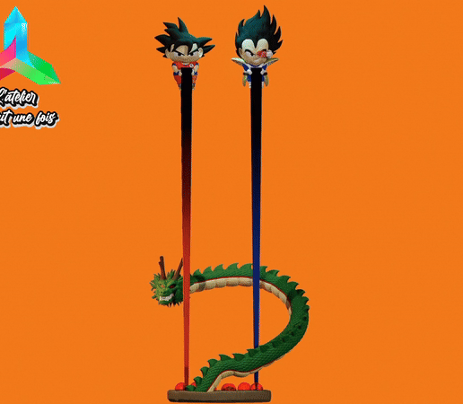 🐉 Dragon ball Z Chinese wand: Goku and Vegeta・ 3D File for 3D printing ...