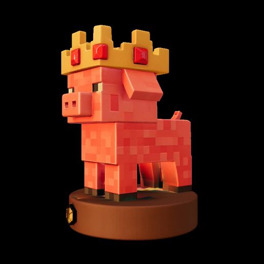 🫅 Technoblade Crowned Pig – Minecraft Royal Edition・ STL File for 3D ...