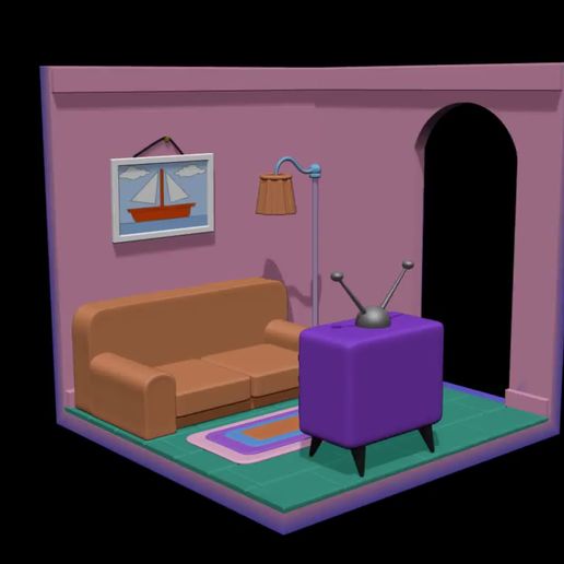 👾 Simpsons Living Room・Free STL File for 3D printing・Cults