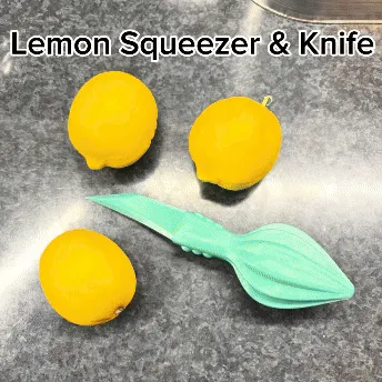 STL file Lemon Squeezer & Knife 🍋 ・Template to download and 3D print・Cults