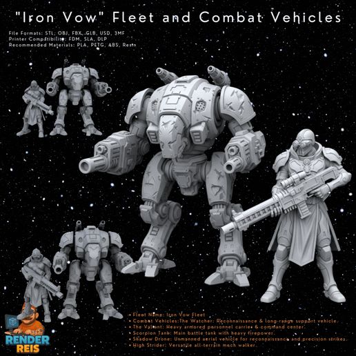 🔫 3D Printable Iron Oath 'Spearhead' Mechanized Support Team – Armored ...