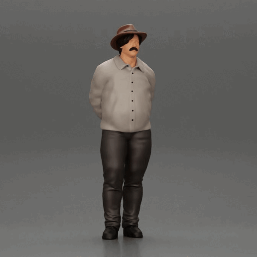 Archivo 3D Pablo escobar - Hombre con sombrero poniendo las manos a la ...