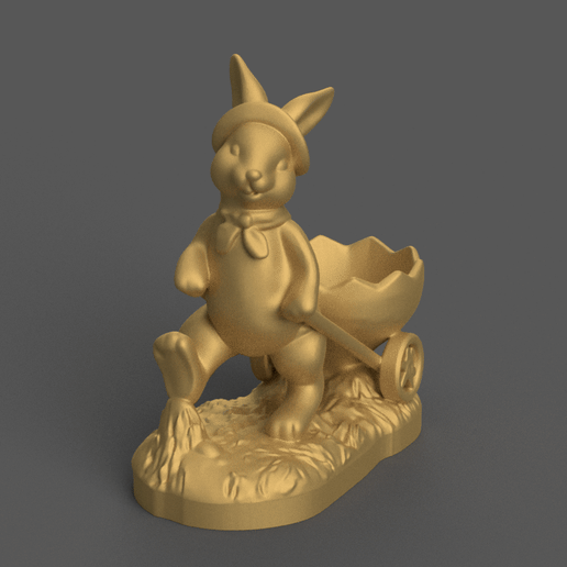 🛒 Easter Bunny with Cart 3D Model – STL File for Decoration・ STL File ...