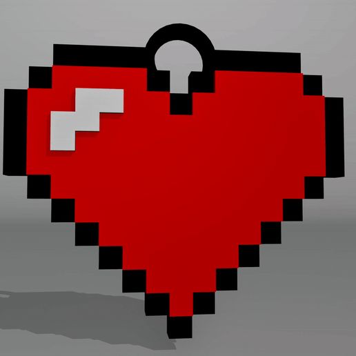 💜 Corazón Pixelado - Llavero estilo Minecraft・Archivo STL Gratis para ...