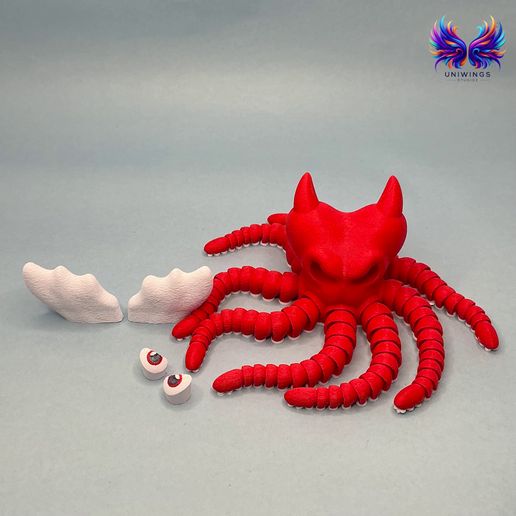 Polvo Diabo Flexi Articulado dos Namorados 😈💝・Arquivo 3D para Impressão ...