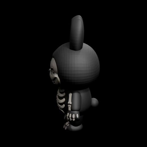 💀 Labubu Skeleton Bunny Figurine – Cute Spooky Collectible, Halloween ...