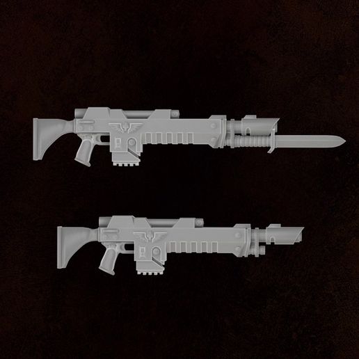 💂 Lasgun With Bayonet・ STL File for 3D printing・Cults