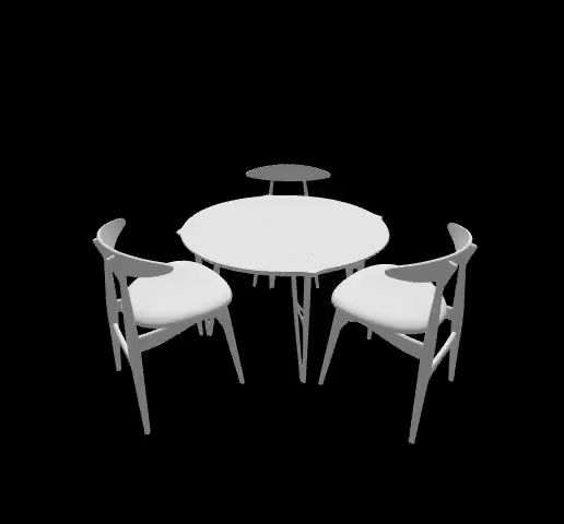 🪑 Modern Dining Table and Chairs Set・ STL File for 3D printing・Cults