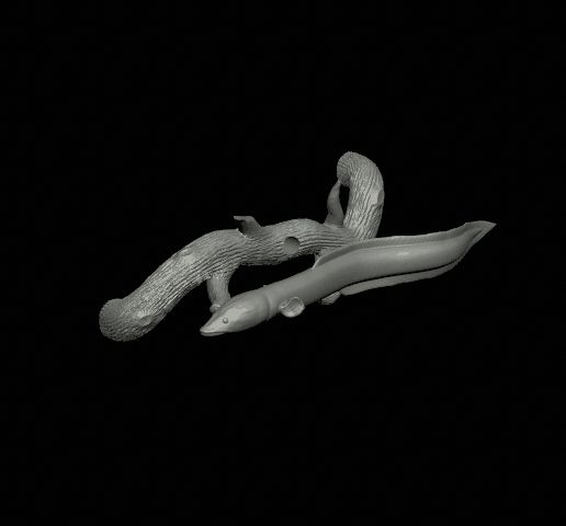 Free STL file Eel underwater statue on the wall detailed texture for 3d ...