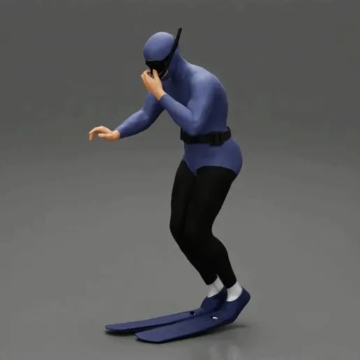 🛥️ Scuba diver jumping from the boat in water・ 3D File for ・Cults