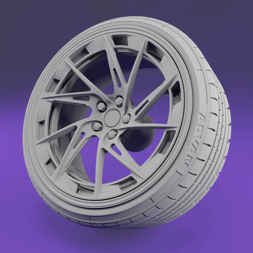 🛞 Vorsteiner Aero 304 style - Scale Model Wheel set - Rim and Tyre・ STL ...