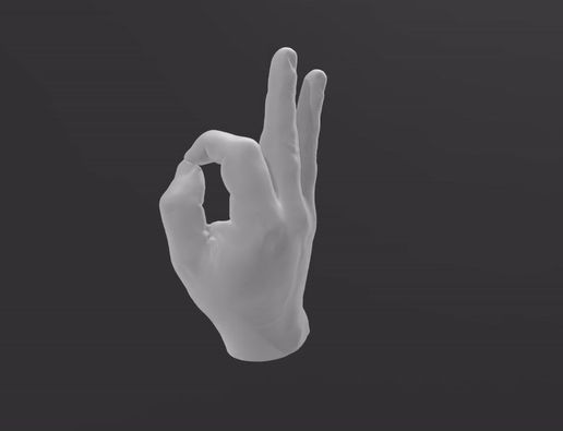 3D Hand Model ok pose・ STL File for ・Cults