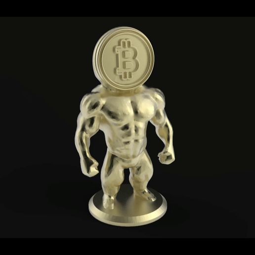 OBJ file Muscle Bitcoin 🪙 ・Design to download and 3D print・Cults