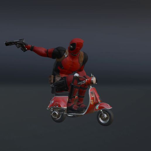🛴 DeadPool Scooter Cartoon Style・ STL File for 3D printing・Cults