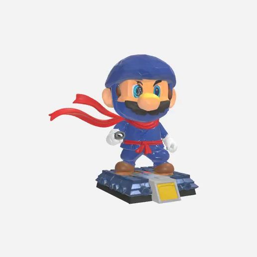 🥷 Chibi Ninja Mario 3D Figure – Low Poly Stealth Mario Statue・ OBJ File ...