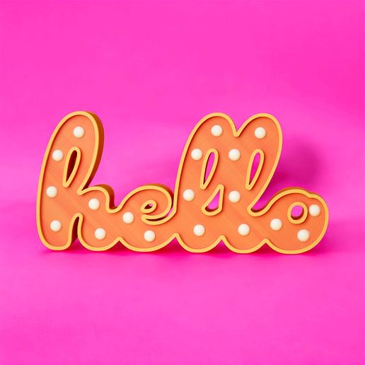 STL file Hello - 3D Printable Marquee Sign 👋 (3MF)・3D printable model ...