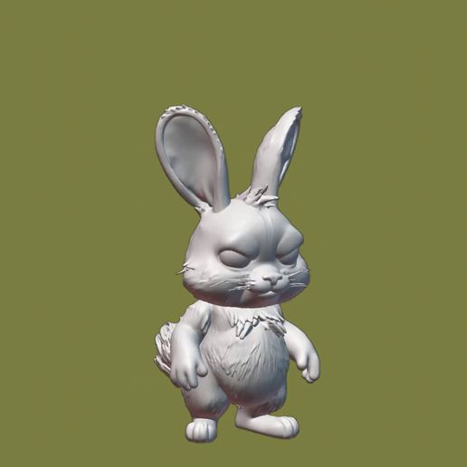🐇 Grumpy Black Bunny 3 – 3D Printable Cute Animal Figurine・ STL File ...