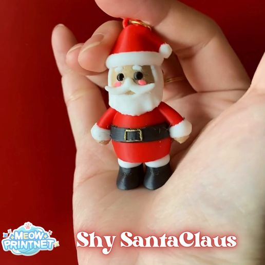 3MF file Shy Santa Claus 🎅 ・3D printable design to download・Cults